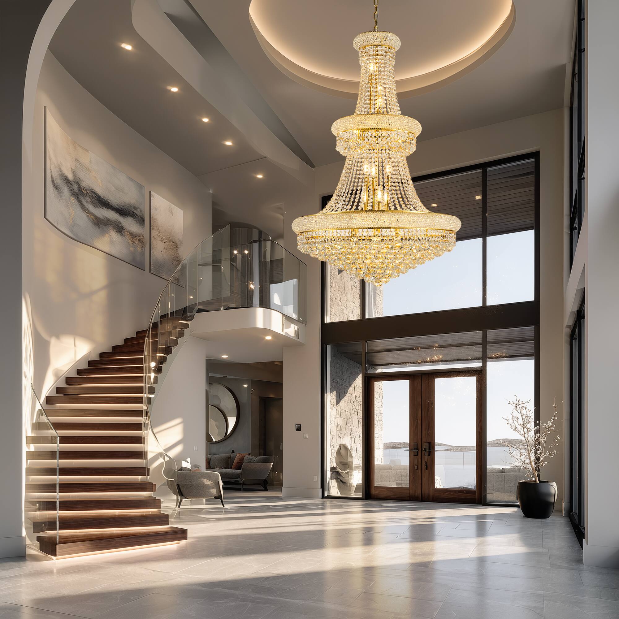 Boyel Living 32 Inch Gold Crystal Chandelier 27 Light French Empire ...