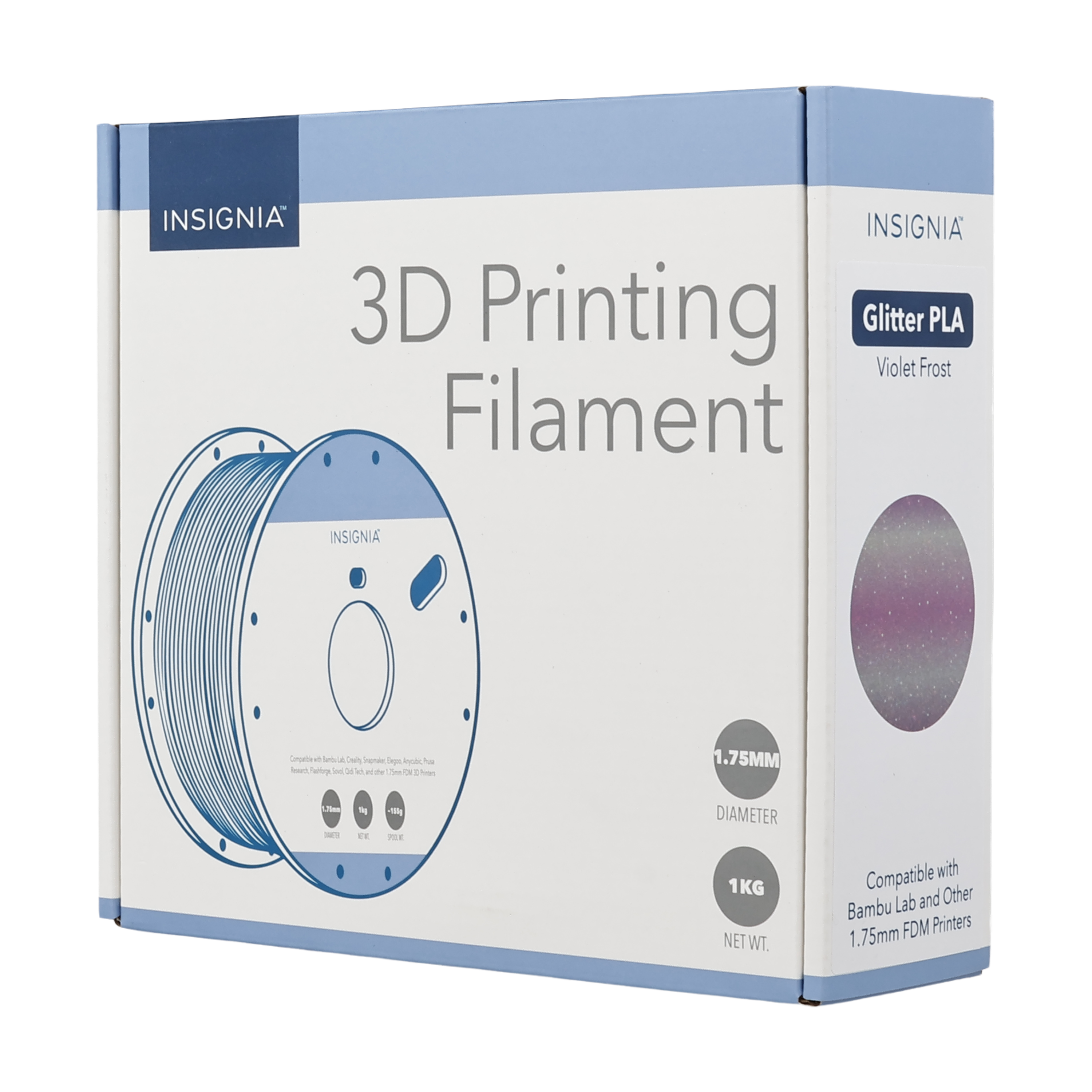 Insignia™ PLA Glitter 1.75mm Filament Violet Frost NS-3FSPPLA2SLN ...
