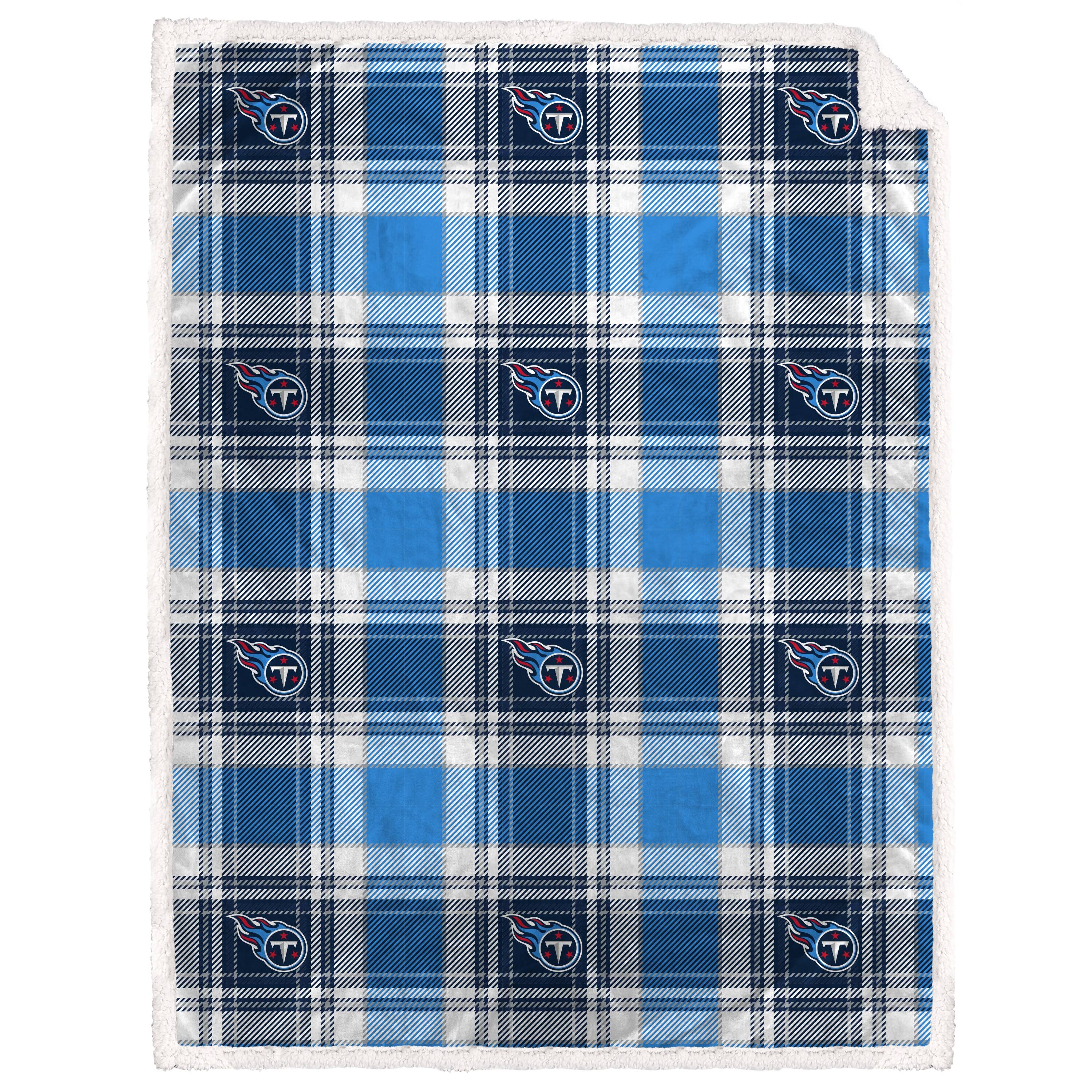 Pegasus Tennessee Titans 60" x 90" Plaid Logo Box Royal Plush Sherpa ...