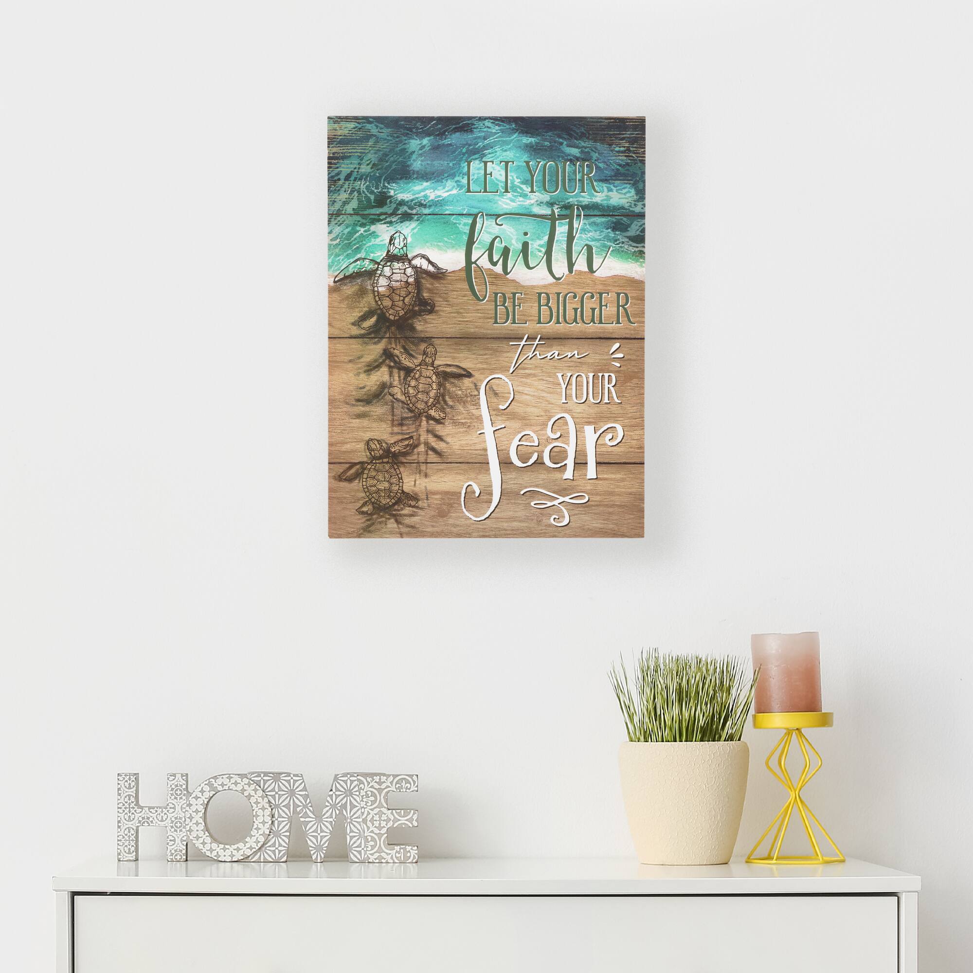 Northlight 16" Sea Turtles "Let Your Faith Be Bigger Than Your Fear ...