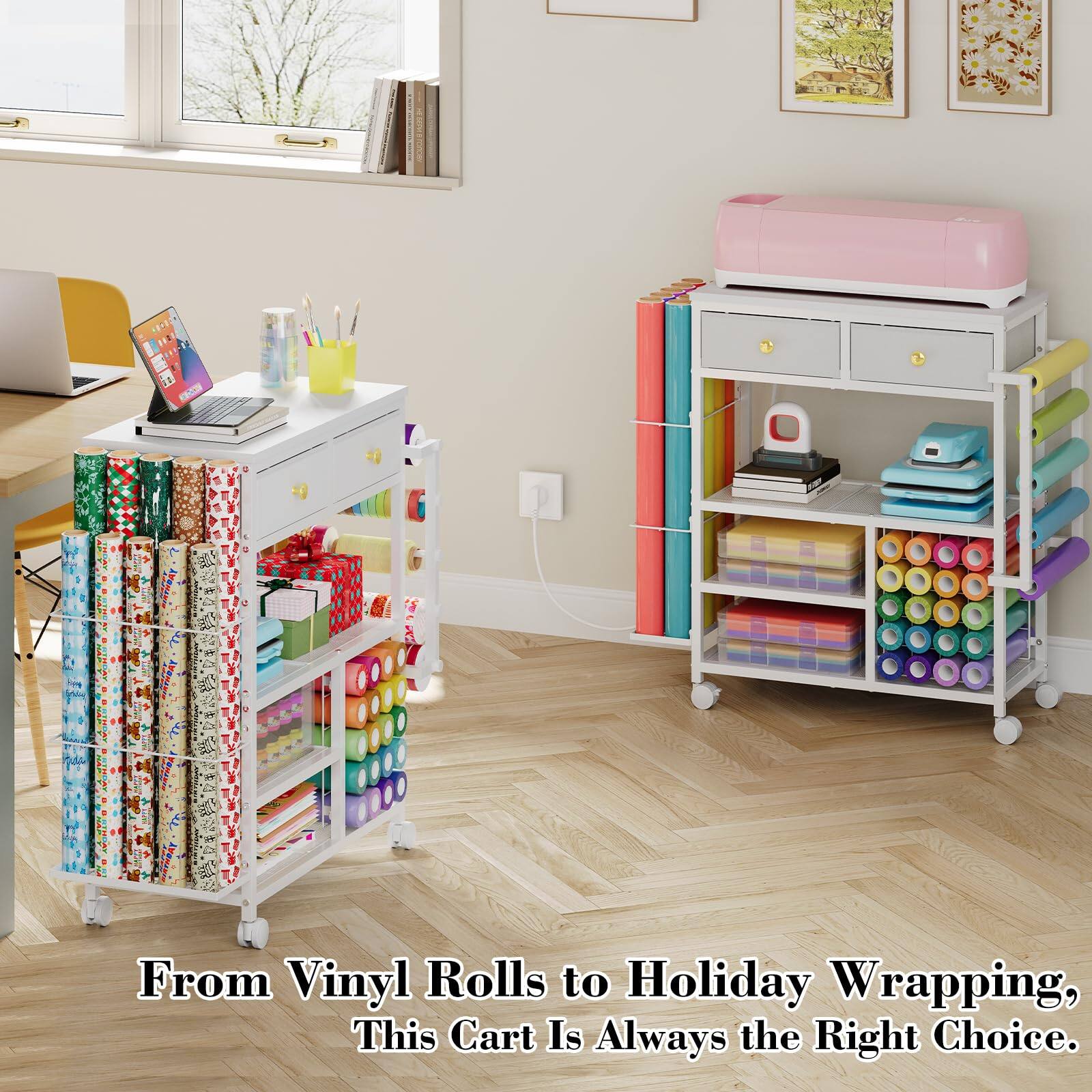 Paradigms Interiors Craft Wrapping Paper Organizers Cart Rolling Diy ...