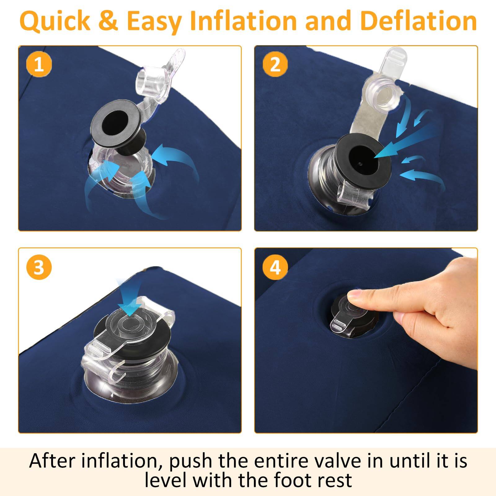 Pacoar Cade Inflatable Foot Rest Pillow For Travel Adjustable Height ...