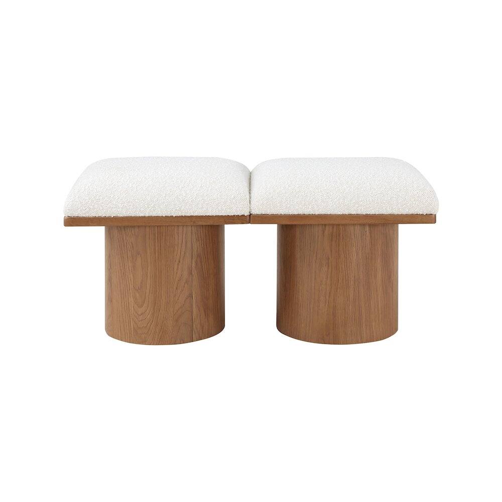 Meridian Furniture Pavilion Bench Cream Boucle Fabric 467Cream-2A ...