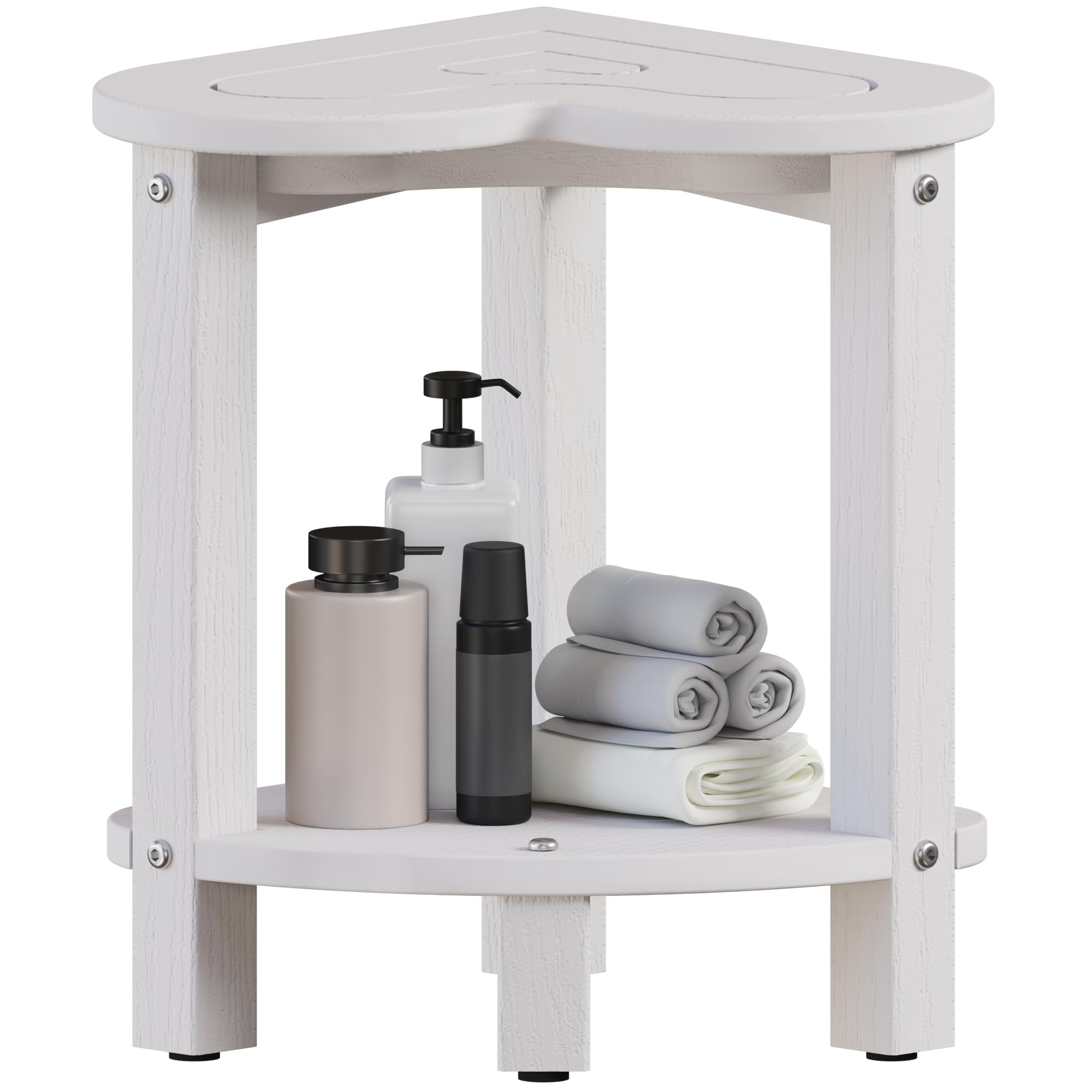 JETRANSPORT Corner Shower Stool For Inside Waterproof Bench Hdpe ...