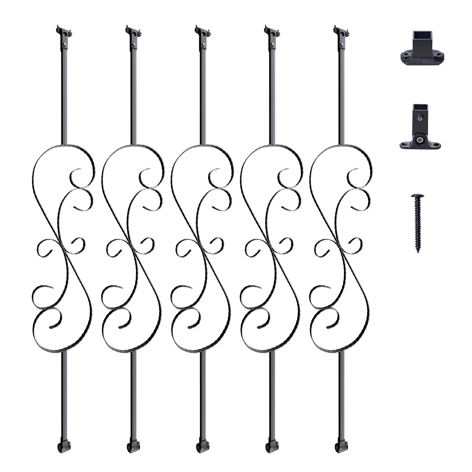 VEVOR Staircase Metal Balusters, 44'' x 1/2" Galvanized Steel ...