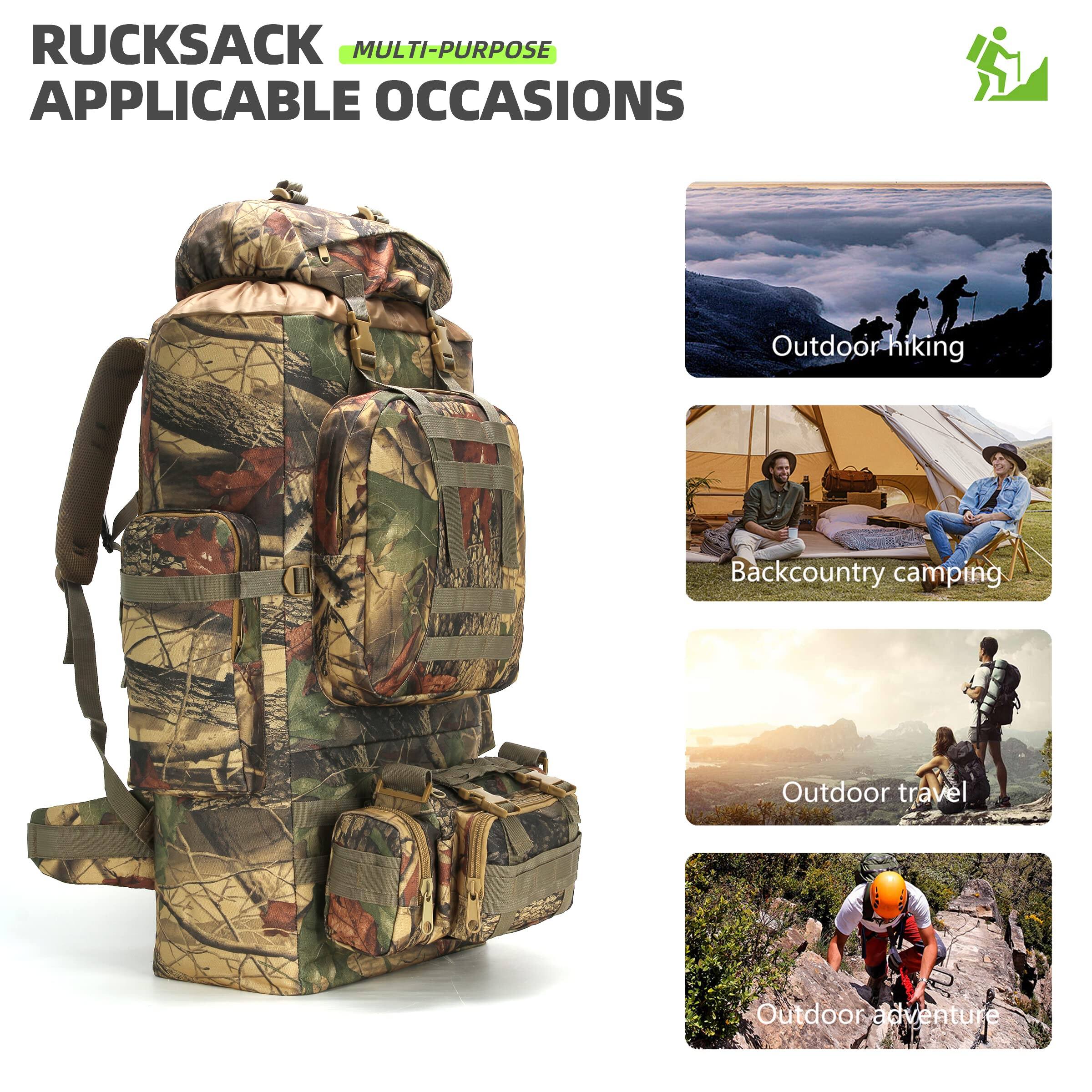 Pacoar Cade 100l Camping Hiking Backpack Molle Rucksack Backpacking ...