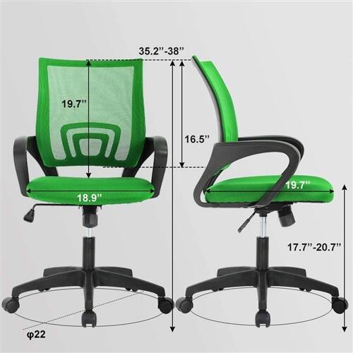 SlickBlue Modern Mid Back Ergonomic Office Chair – Mesh Desk Chair with ...