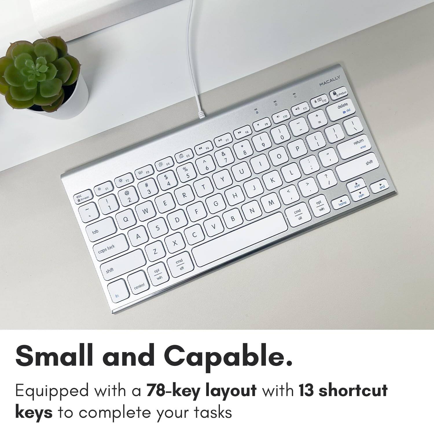 Macally Wired Keyboard for Mac | Compatible Apple Keyboard (78 Keys ...