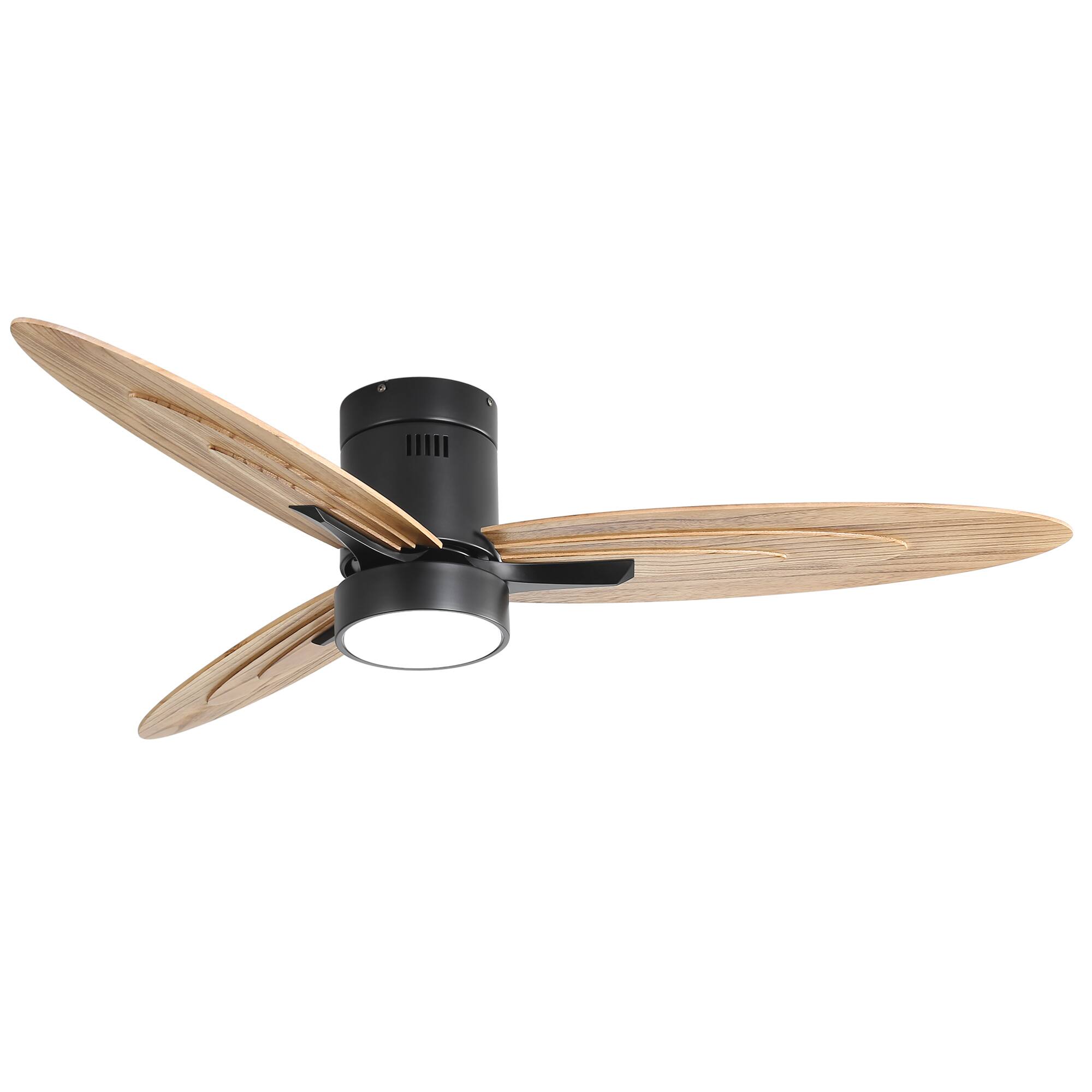 ELEMENT ACE Modern Flush Mount Ceiling Fan with Integrated LED Light ...