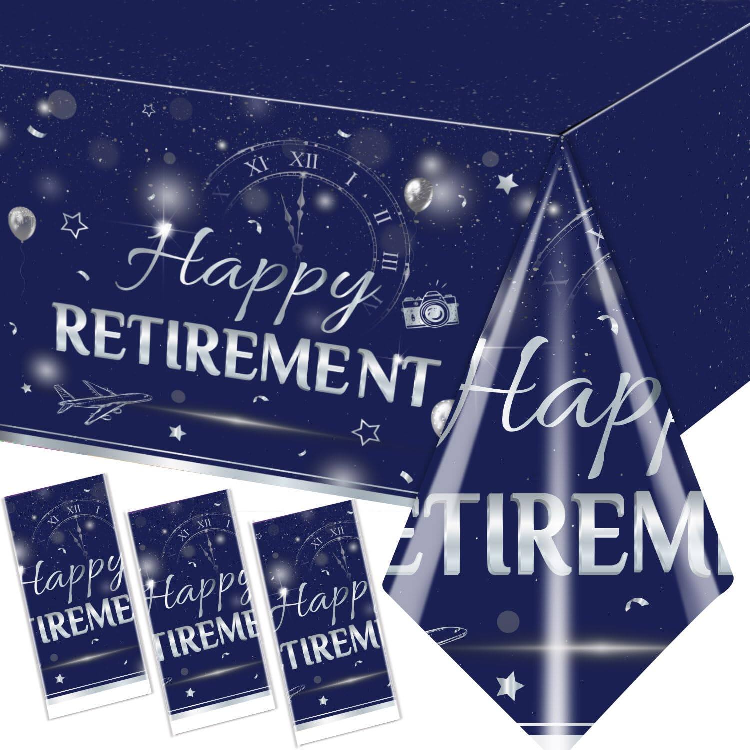 Dapper Styles Happy Retirement Tablecloth retirement Party Decorations ...