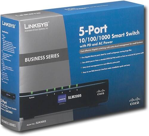 Best Buy: Cisco 5-Port 10/100/1000 Smart Gigabit Ethernet Switch SLM2005