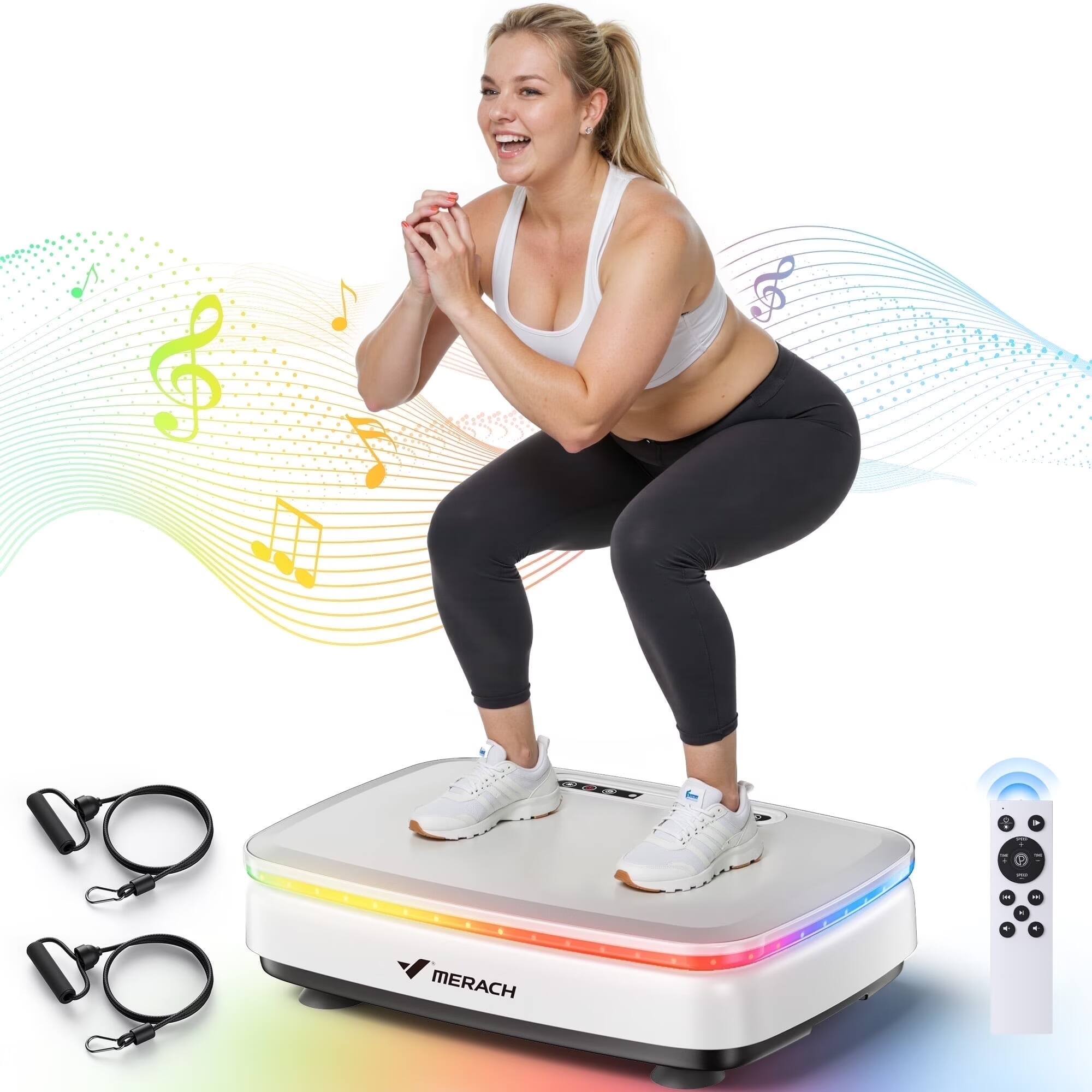 MERACH LED Light Vibration Plate Exercise Machine for Women Men ...
