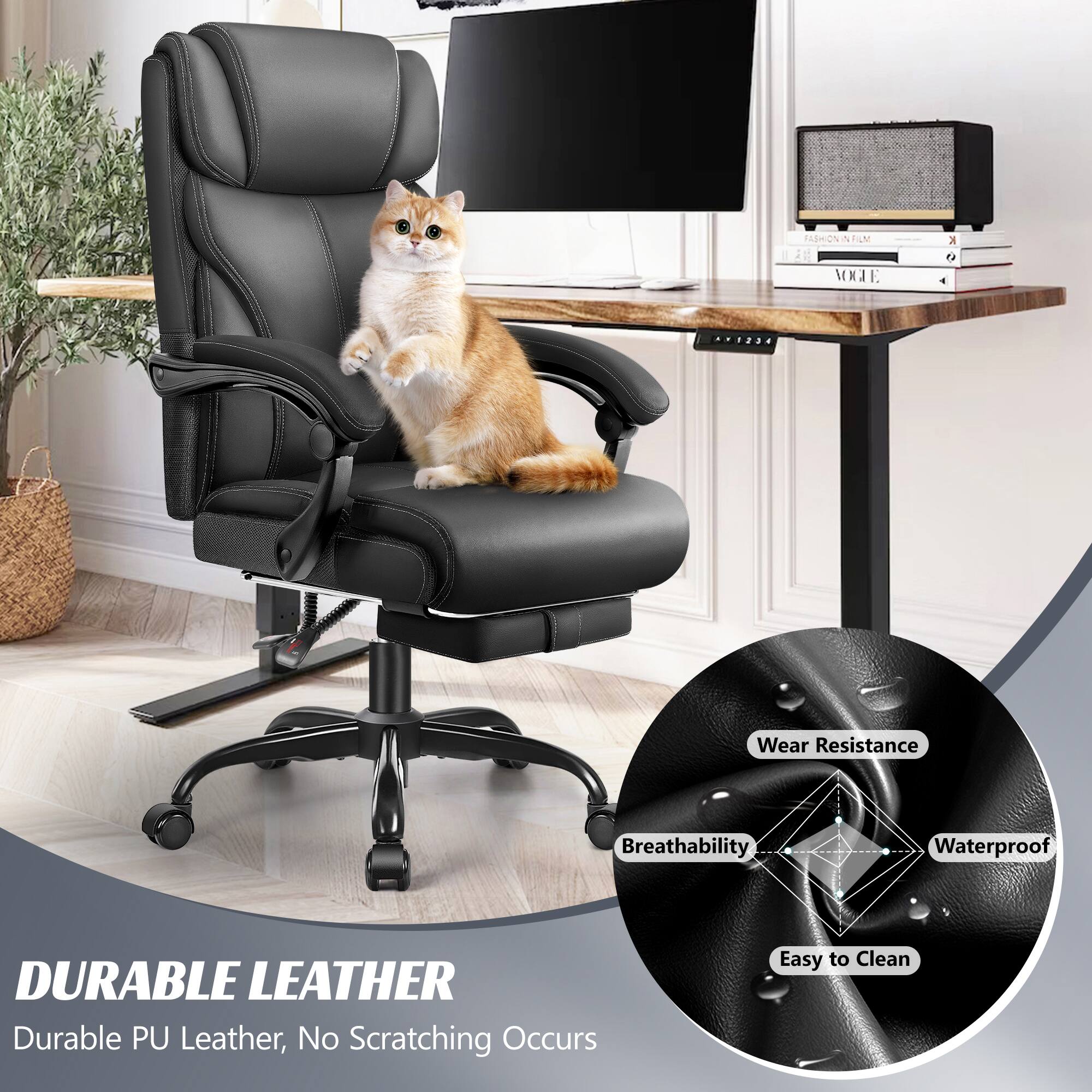 Brick Attic Office Chair, Executive Leather Chair Big and Tall ...
