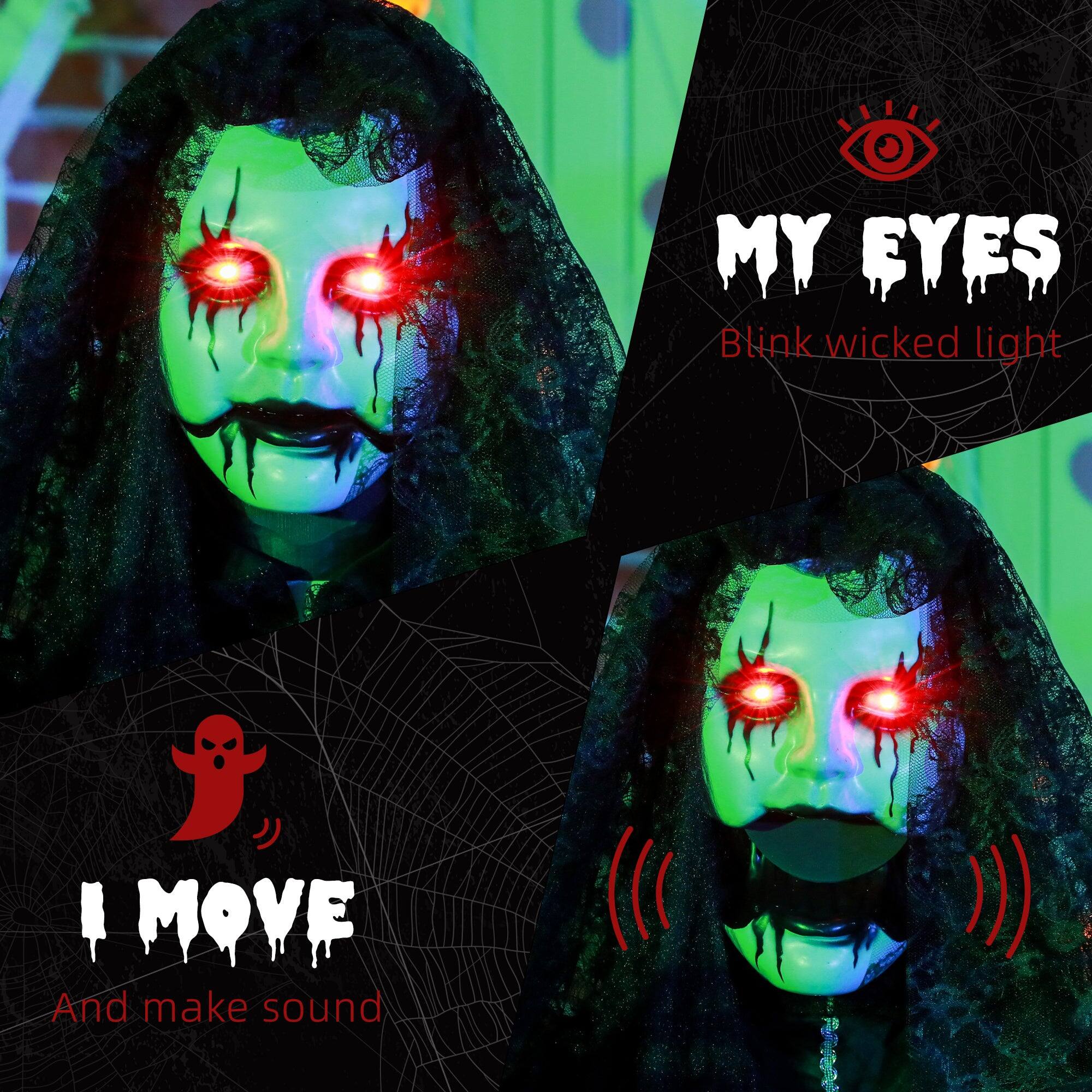 Boyel Living 67 in. Halloween Animatronic Ghost Bride with Motion Sound ...