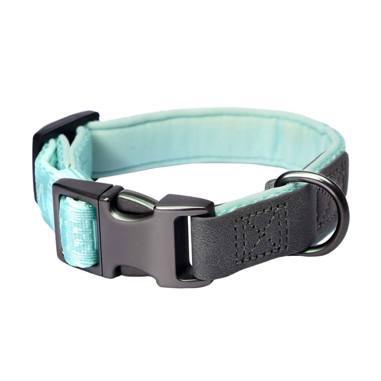 PET MARVEL Heavy Duty Solid Dog Collar Neoprene Padded 1 in Wide, L ...