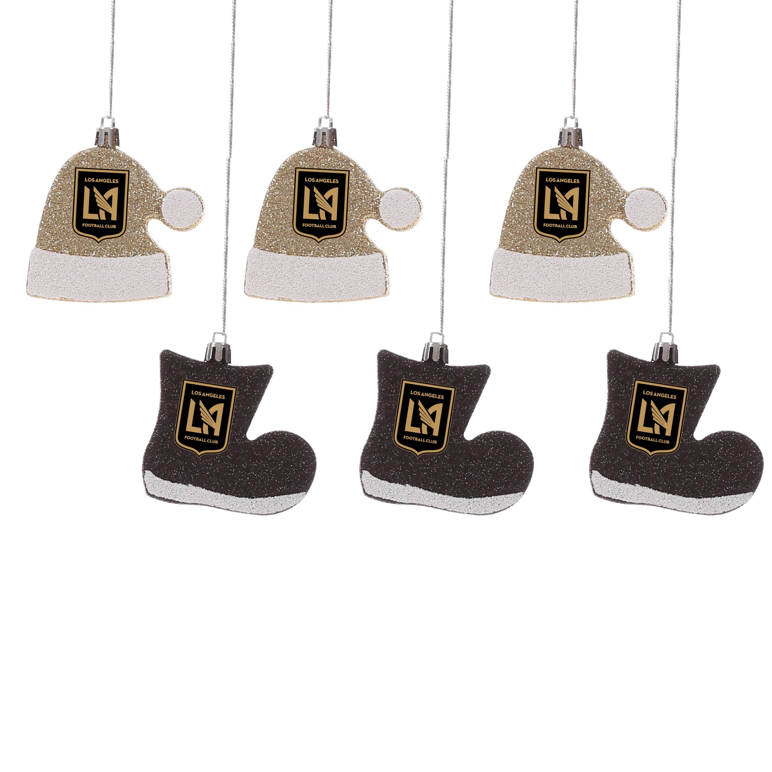 SanTa FOCO - LAFC Six-Pack Shatterproof Hat & Stocking Ornament Set ...
