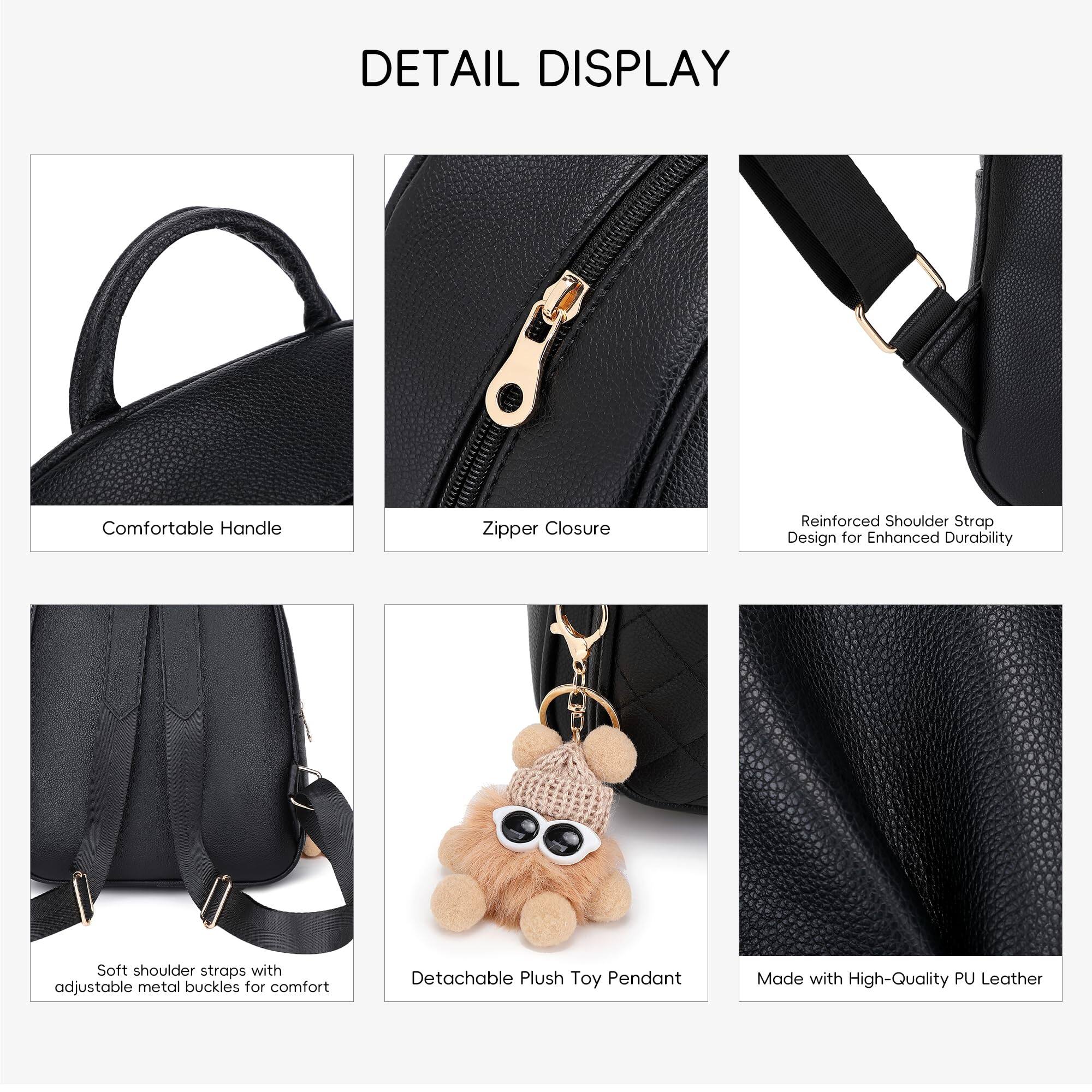 Cozy Serene Mini Leather Backpack Purse For Women Small With Charm Cute ...