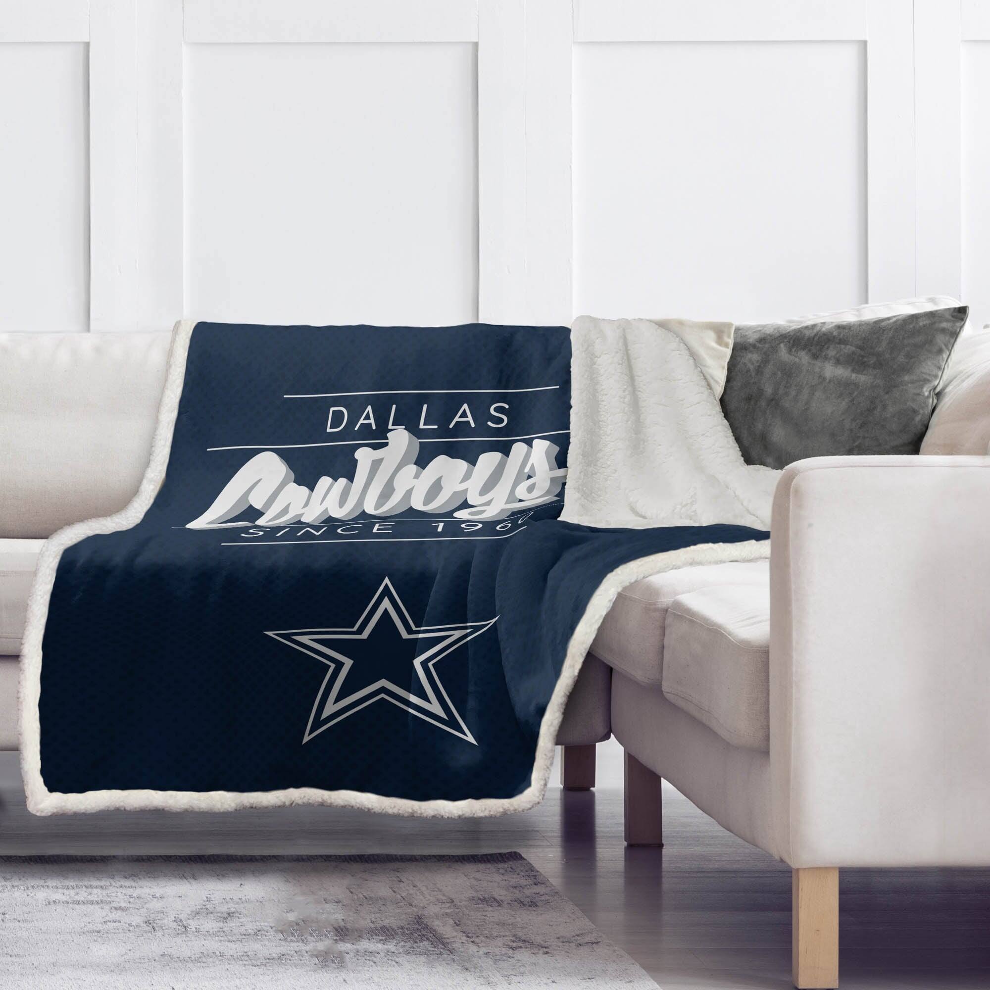 Pegasus Dallas Cowboys 50" x 60" Legacy Script Royal Plush Sherpa ...