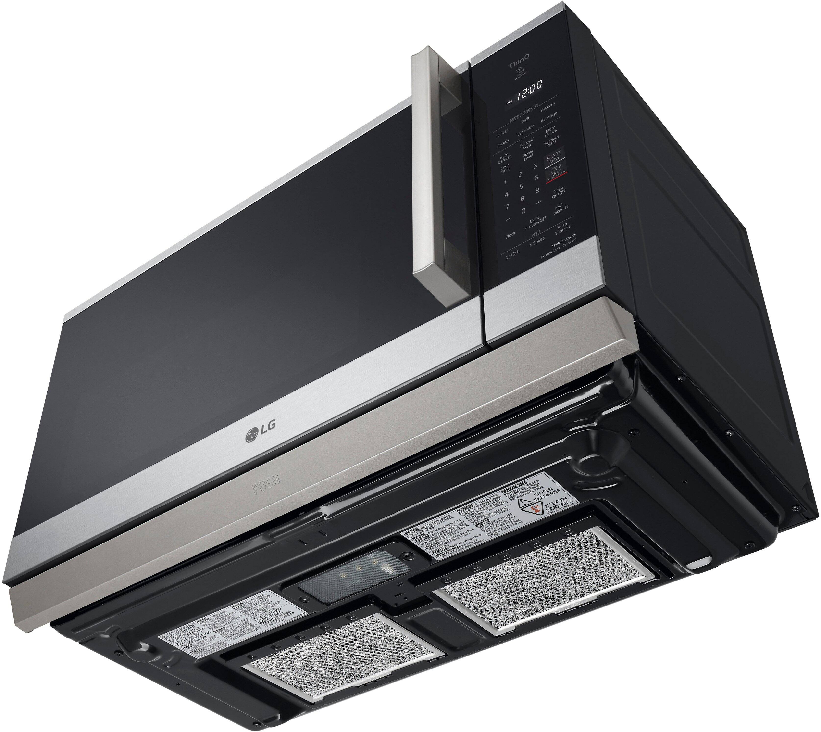 LG 2.1 Cu. Ft. Over The Range Smart Microwave with Sensor Cooking and EasyClean Stainless Steel ...