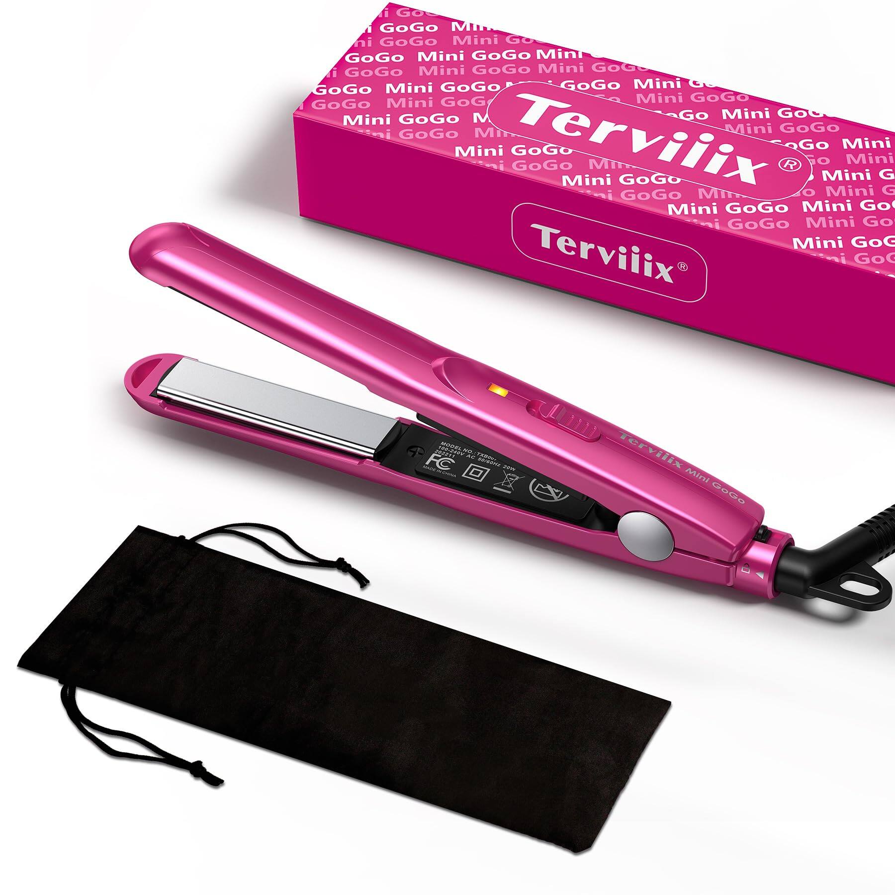 DORLUKFU Mini Flat Iron for Travel, 1/2'' Small Hair Straightener for ...