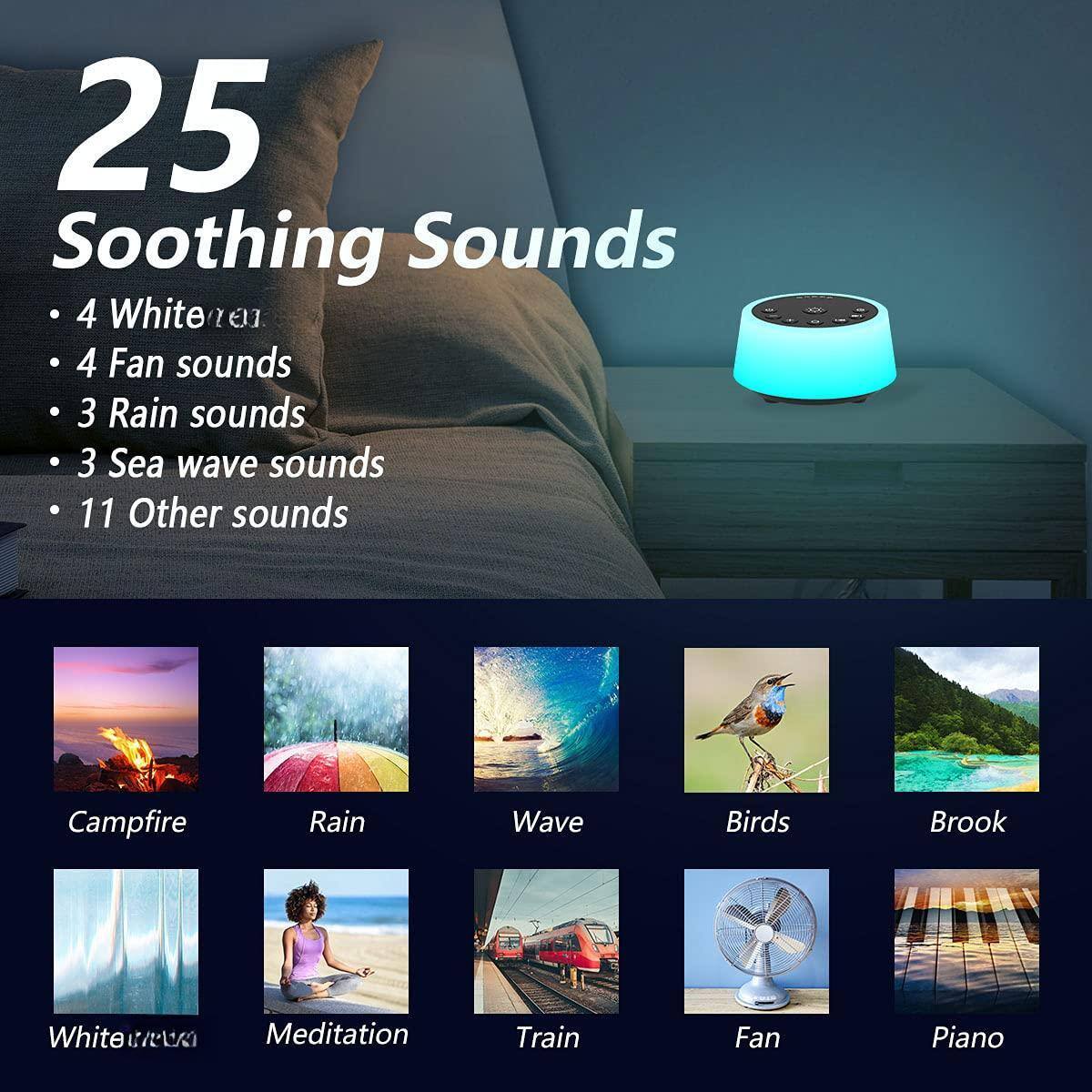 Cozy Serene Night Light Light Sound Machines With 10 Colors Night Light ...