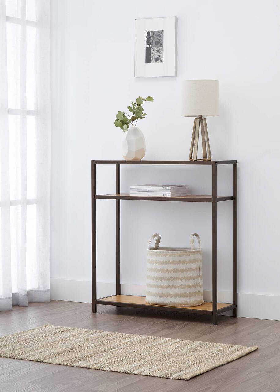 TRINITY 3 Tier 32x12x36 Bamboo Shelving Bronze Anthracite Bronze ...