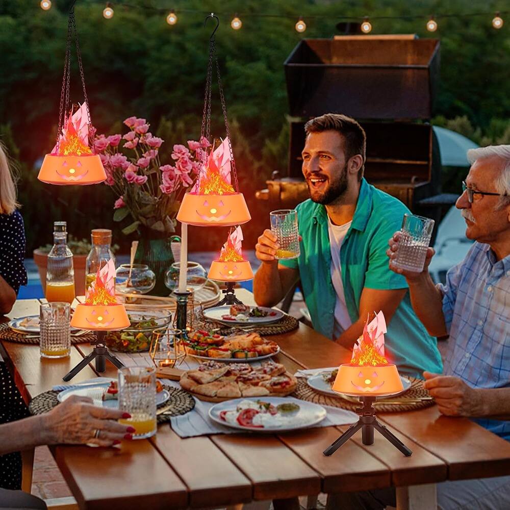 MOSZAR LLC 3D LED Fake Fire Flames Effect Light, 1800mAh Battery ...