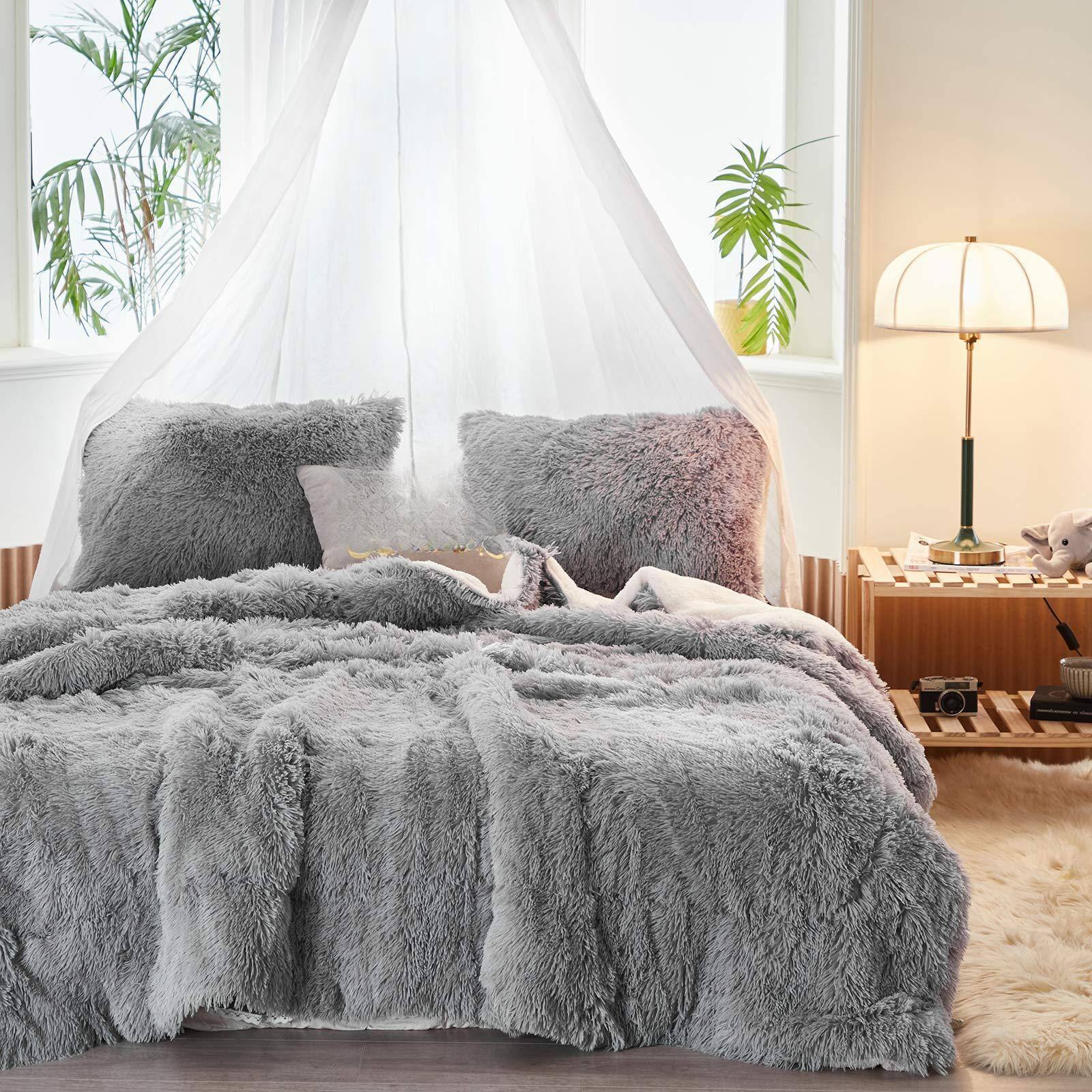 Paradigms Interiors Plush Shaggy Comforter Set Size Luxury Faux Sherpa ...