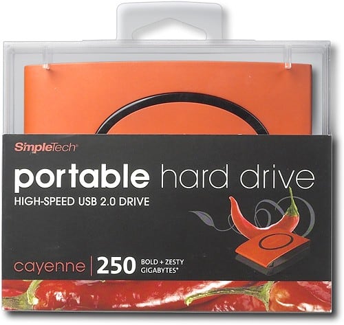 Best Buy: SimpleTech Signature Mini 250GB External Hard Drive Cayenne ...