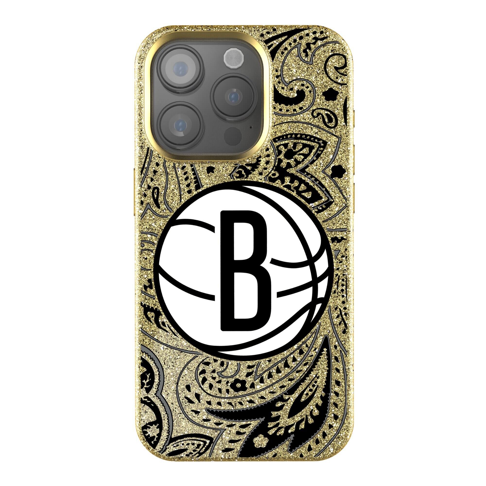 Keyscaper NBA Brooklyn Nets Paisley Bling iPhone Case 14 Pro Gold ...