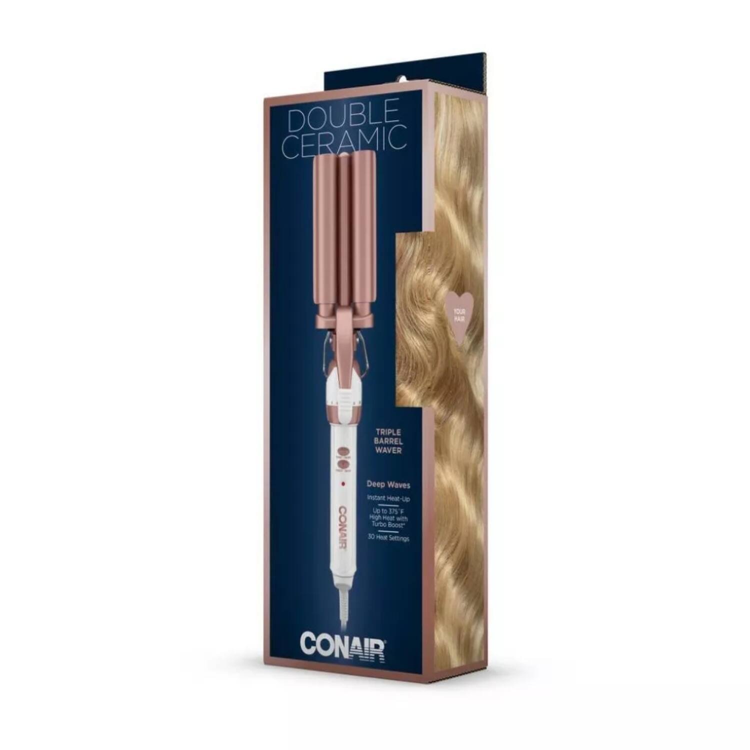 Conair Double Ceramic Triple Barrel Waver Rose Gold Cd704 Best Buy