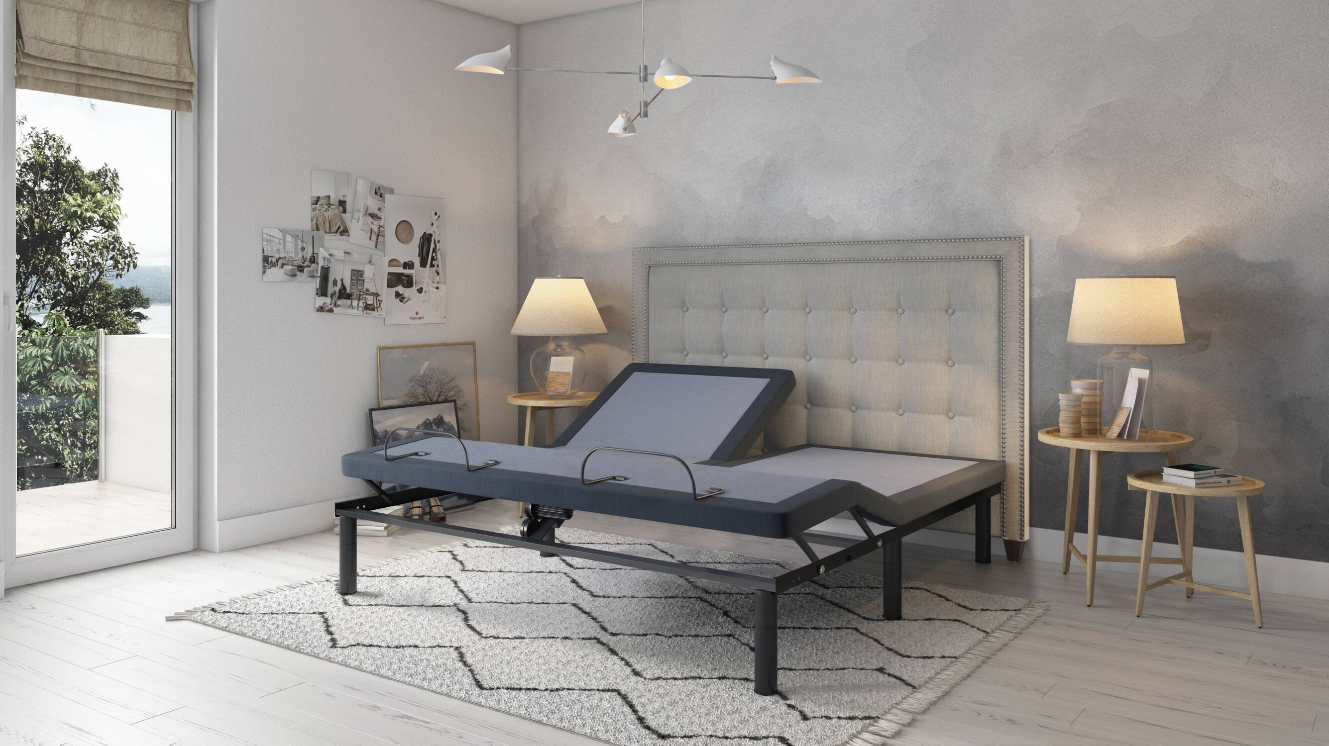 Tiramisubest California King Adjustable Bed Base, Blue+Grey Steel ...