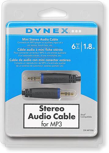 Customer Reviews: Dynex™ 3' 3.5mm Stereo Audio Cable Black DX-MP353B ...