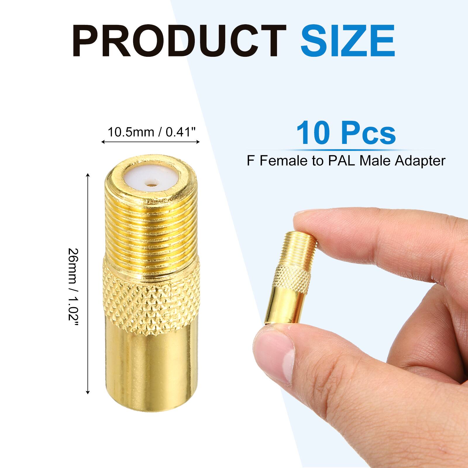 Unique Bargains 10pcs Coaxial Connector, F Female to PAL Male, 75 Ohm ...