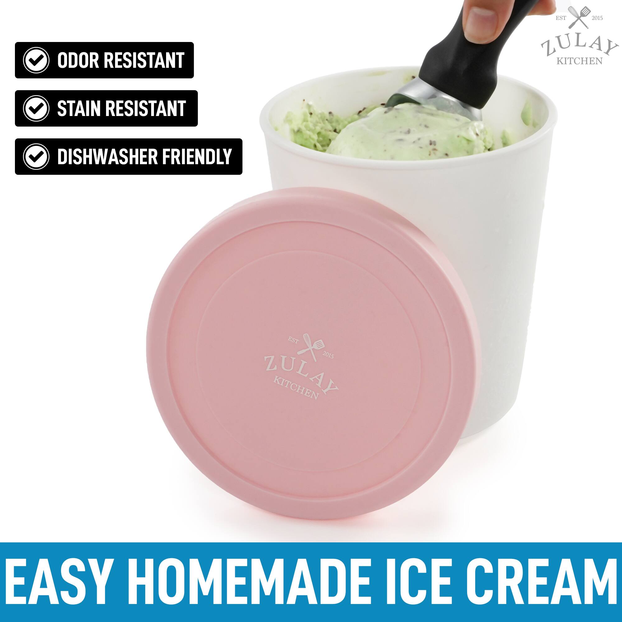 Zulay Kitchen Large Ice Cream Containers For Homemade Ice Cream ...