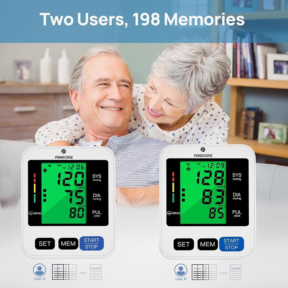 RTMB Upper Arm Blood Pressure Monitor, Large Cuff, 2×99 Memory, Black ...