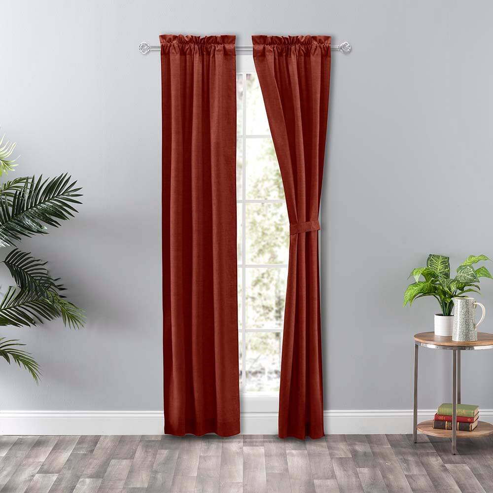 Ellis Curtain Lisa Solid Color Poly 3" Rod Pocket Cotton Duck Fabric ...