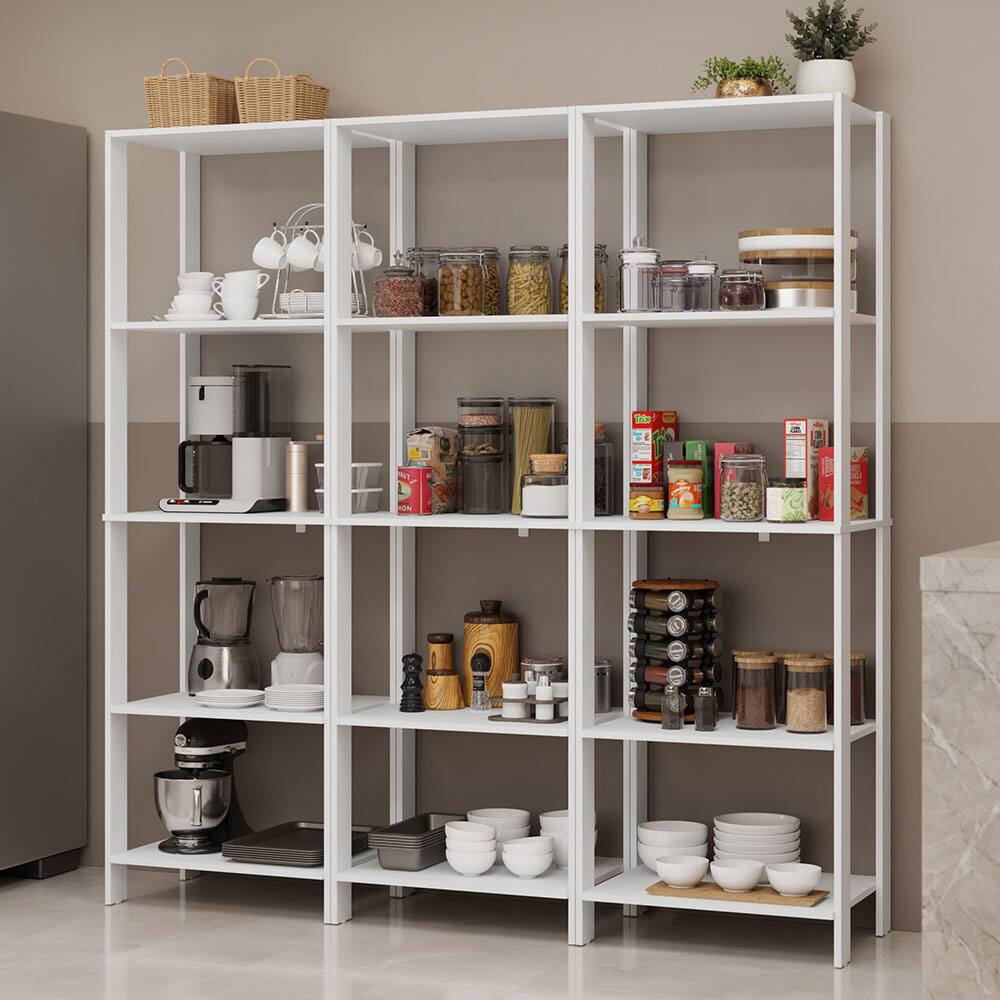 Madesa Kitchen Pantry Storage Rack with 15 Open Shelves 70"L Multiuse ...