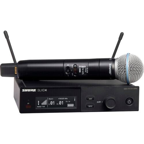 Shure Dual Wireless System with 2 SLXD2/B58 Handheld Transmitters 558 ...