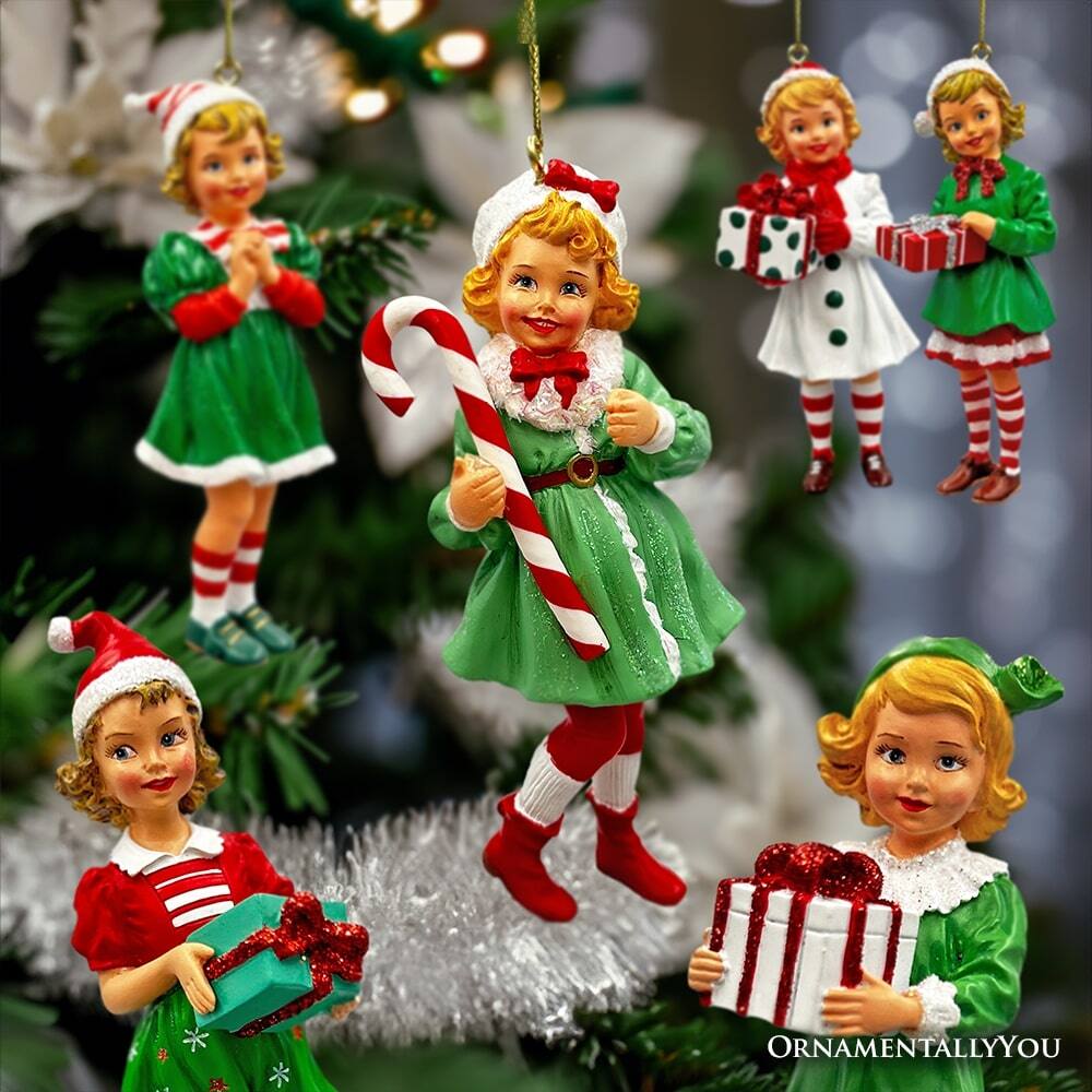 OrnamentallyYou Nostalgic Victorian Christmas Girl Charming Set of 6 ...