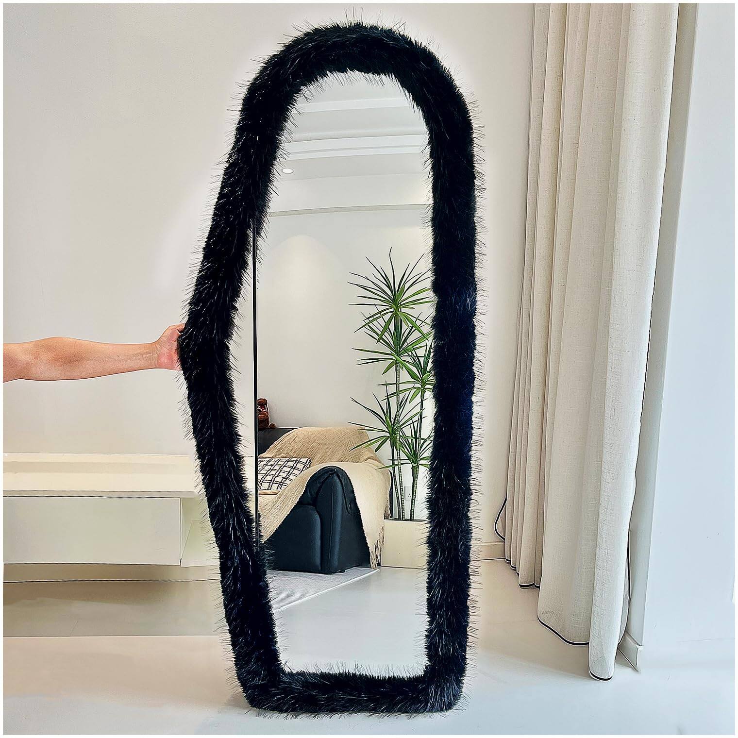 Stylel Star Fluffy Mirror Frame Cover For Arched & Full length Mirrors ...