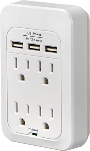 Best Buy: Dynex™ 4-Outlet 3-USB-Port Power Hub with Surge Protection ...
