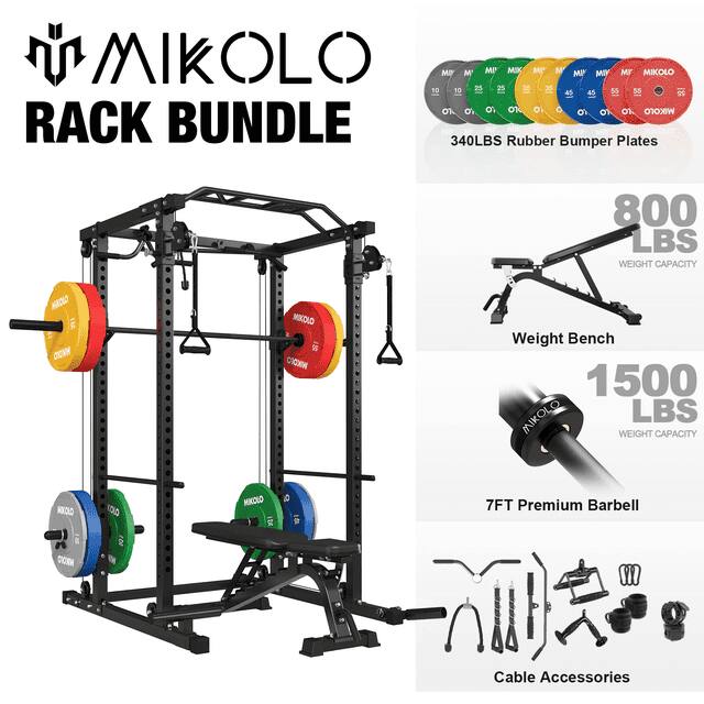 Mikolo Power Cage, Squat Rack, Multi function Free Weight Workout ...