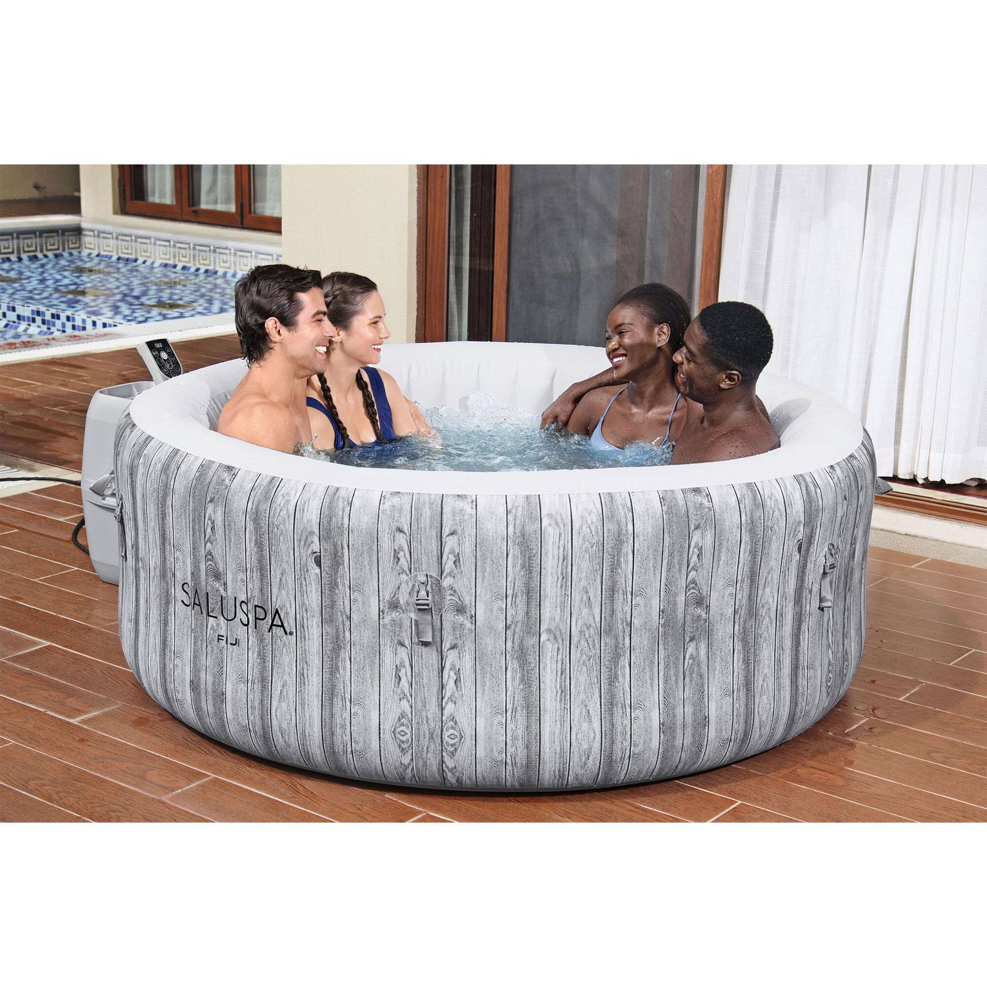 Bestway SaluSpa AirJet Inflatable Hot Tub with 120 Soothing Jets, Gray ...