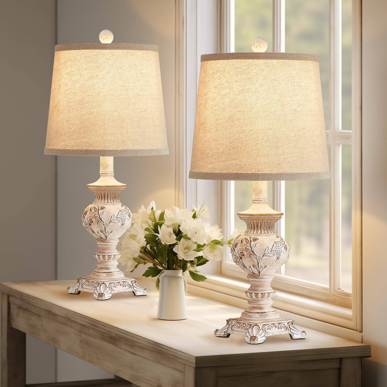HM 1810 Table Lamps Bedroom Bedside Lamps Set Farmhouse Nightstand ...