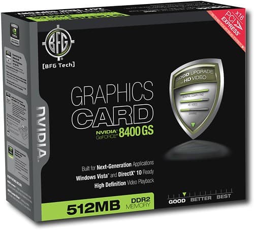 Best Buy: BFG NVIDIA GeForce 8400 GS 512MB DDR2 PCI Express Graphics ...