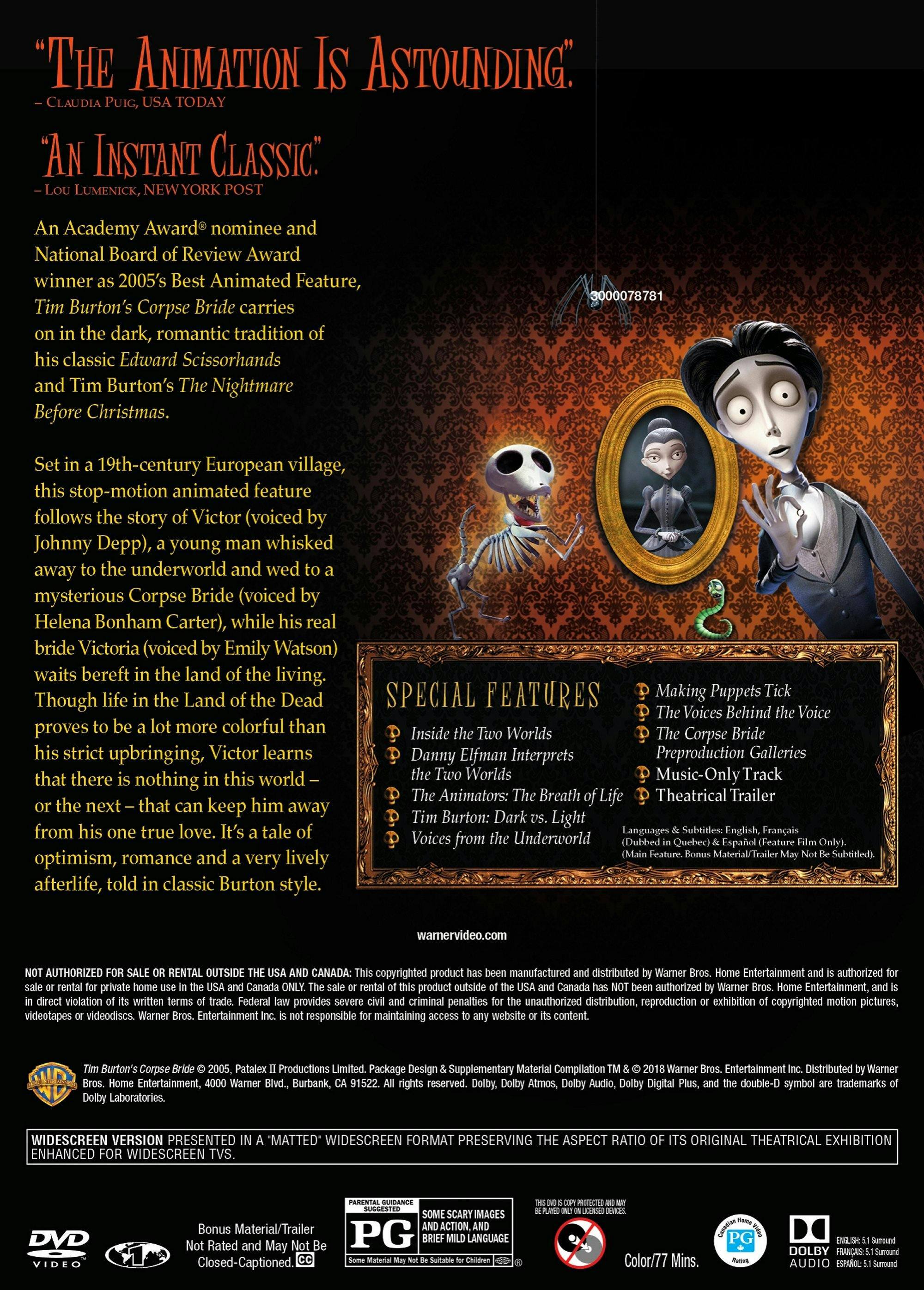 Tim Burton's Corpse Bride (WS)(Halloween/KIDS/DVD) [DVD] [Standard ...