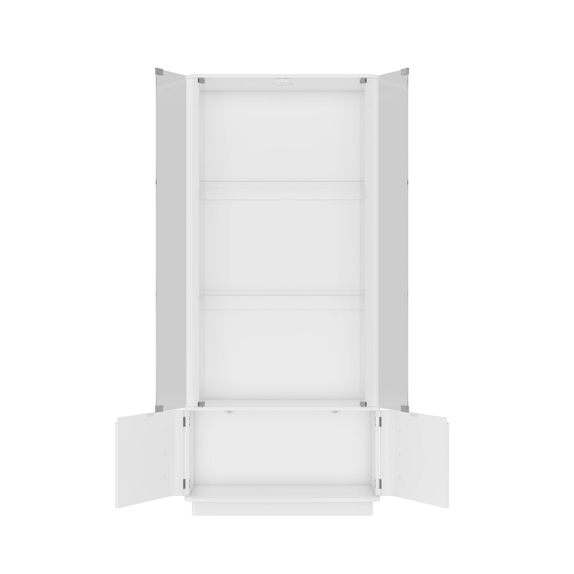 Famapy Tempered Glass Display Cabinet: LED Lit Showcase + Hidden ...