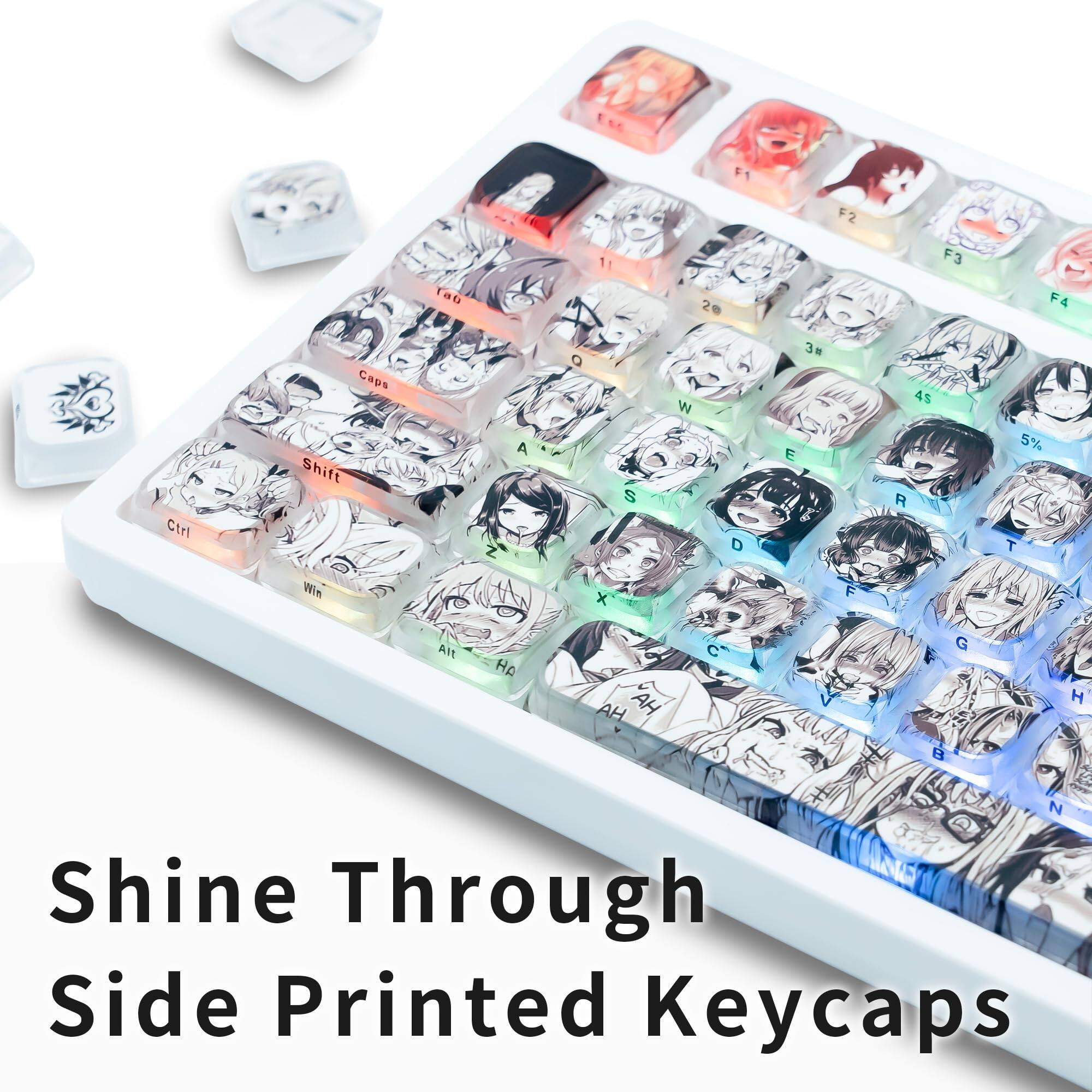 COTTAGE Xvx Low Profile Anime Keycaps Transparent Translucent Shine ...