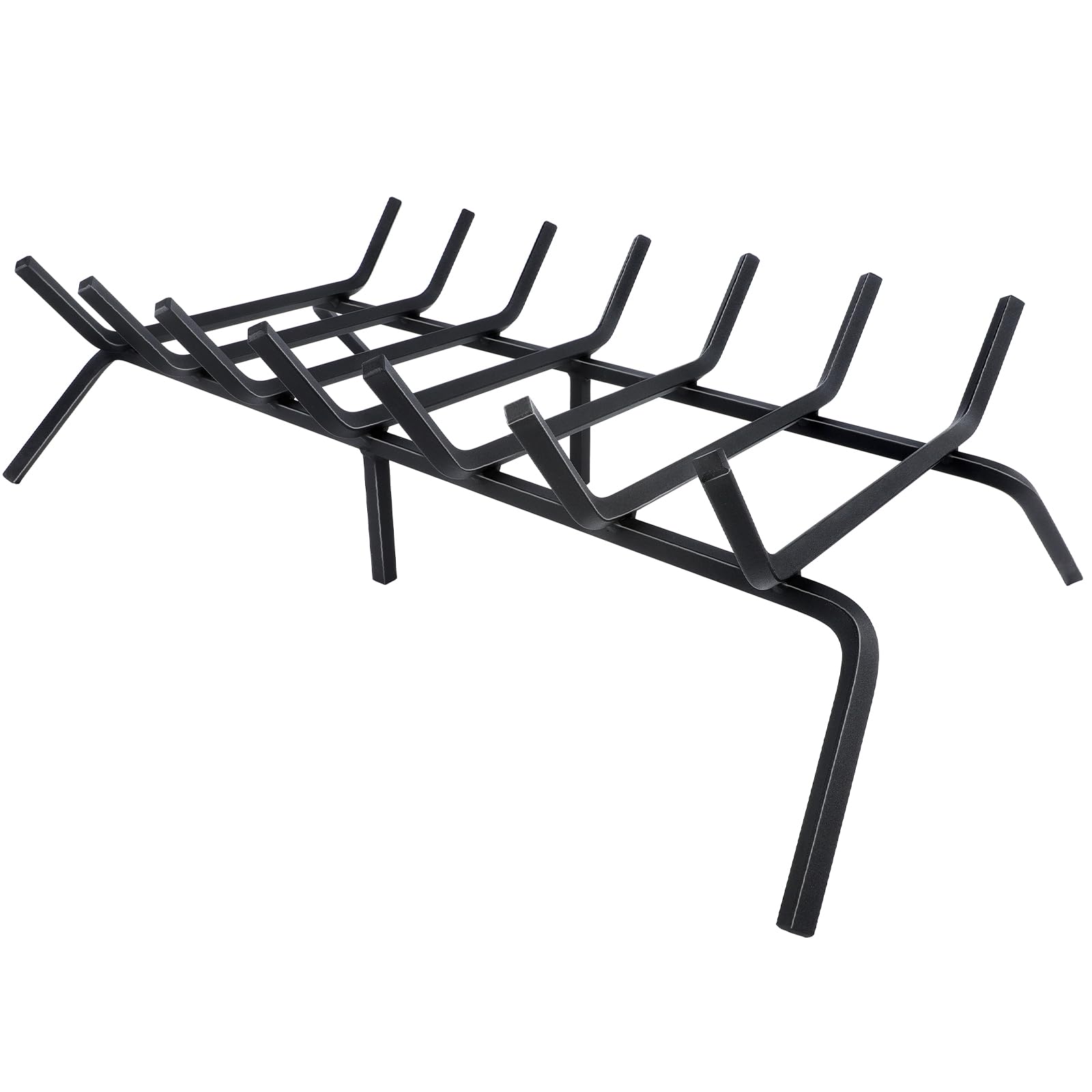 JETRANSPORT Fireplace Grate Log Holder Heavy Duty Solid Cast Iron ...